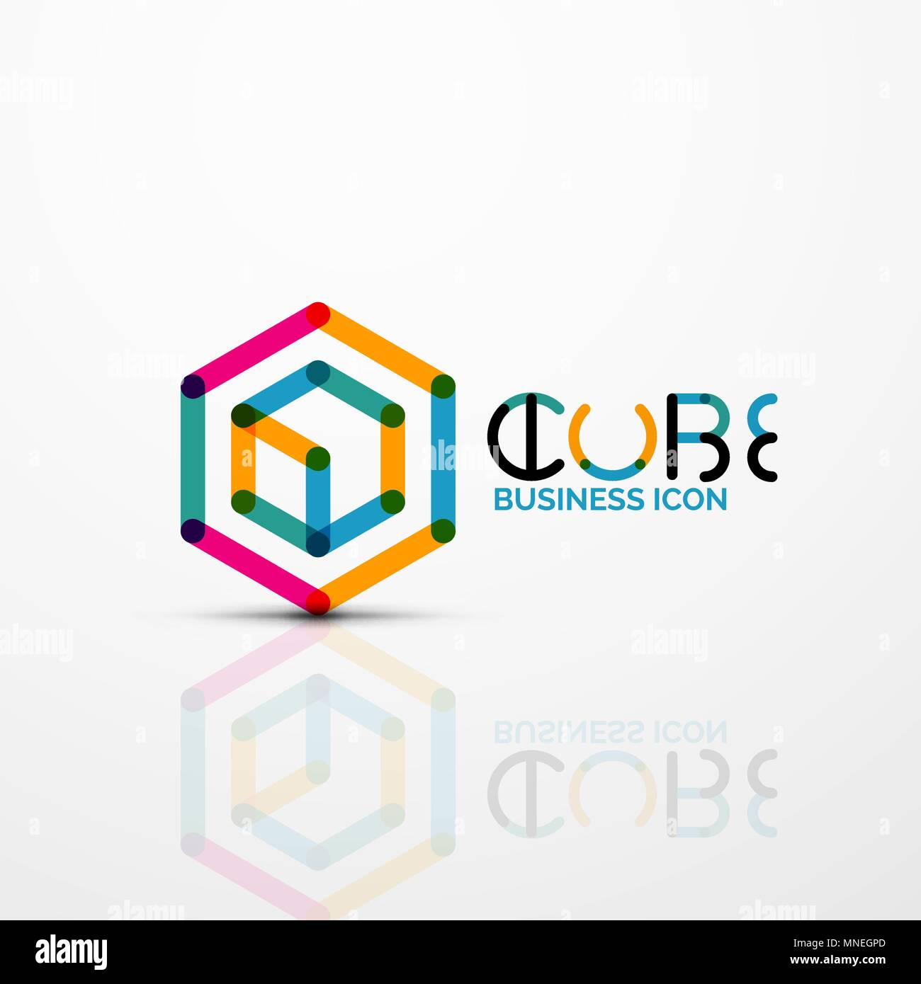 Cube idea concept logo, line. Cube idea concept logo, line design ...