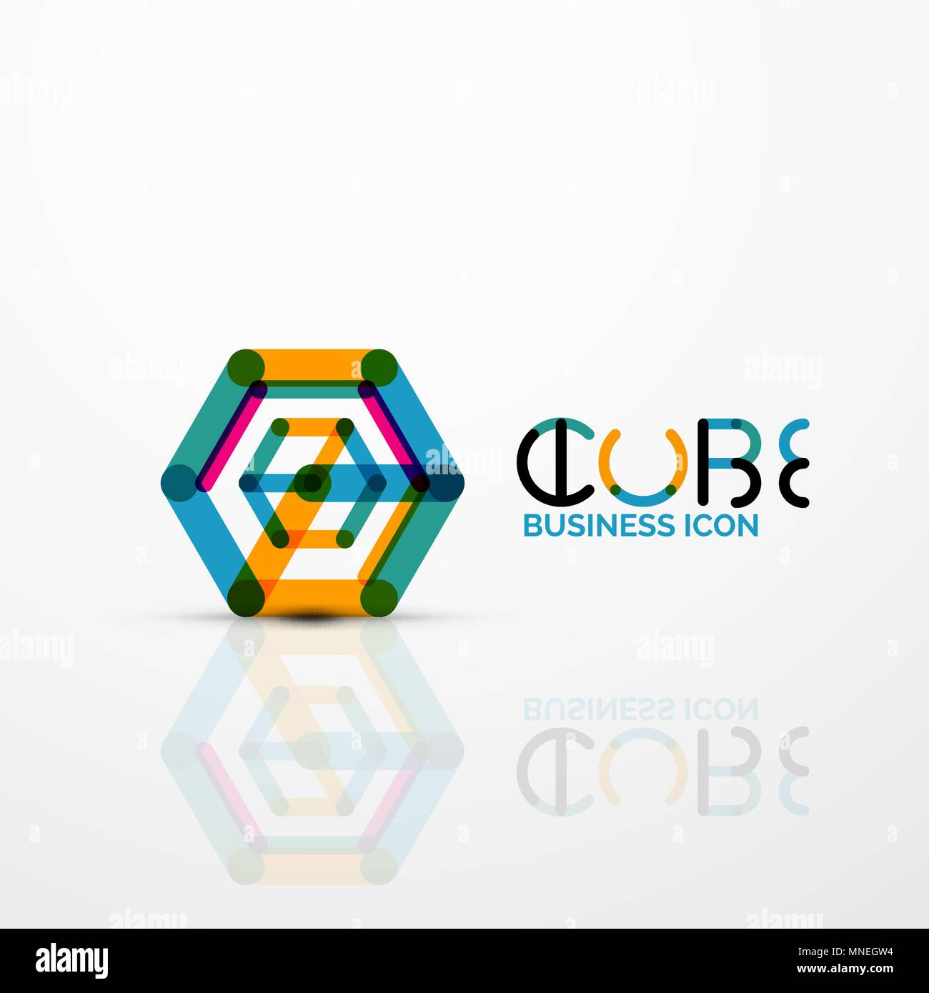 Cube idea concept logo, line. Cube idea concept logo, line design ...