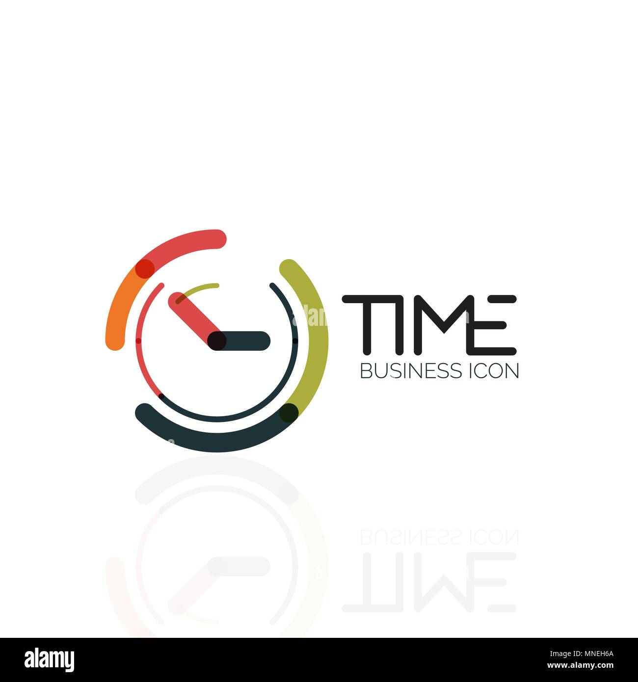 Vector abstract logo idea, time concept or clock business icon ...