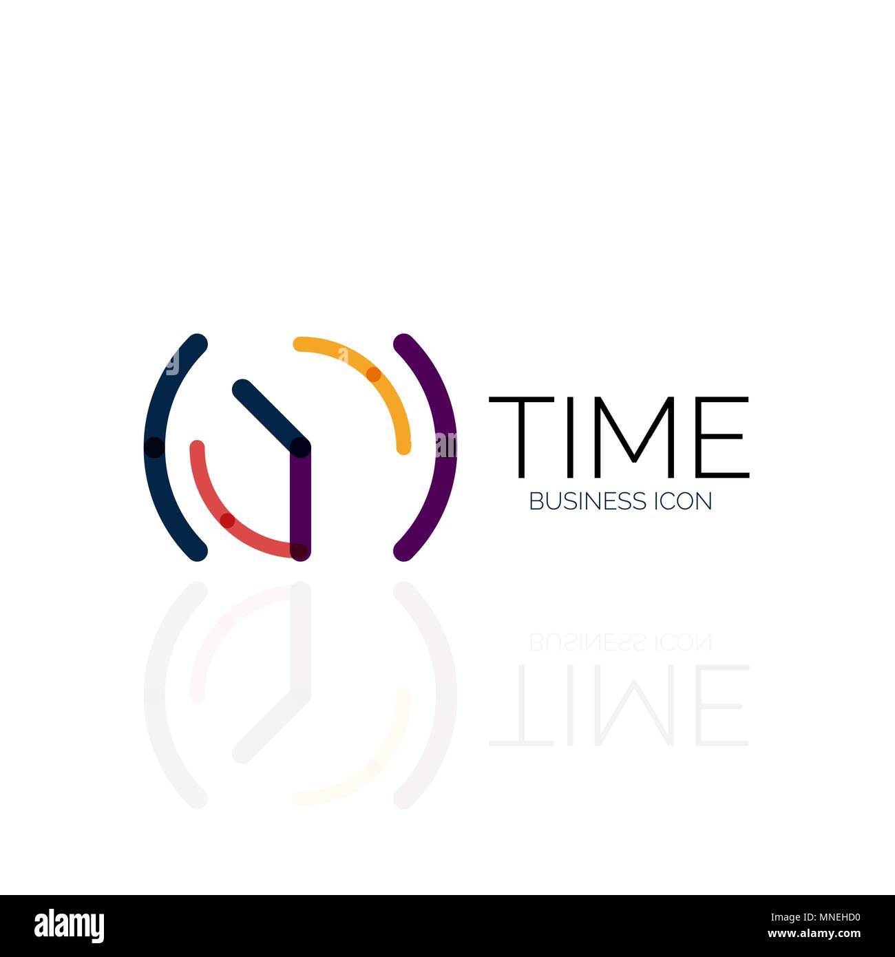 Vector abstract logo idea, time concept or clock business icon ...