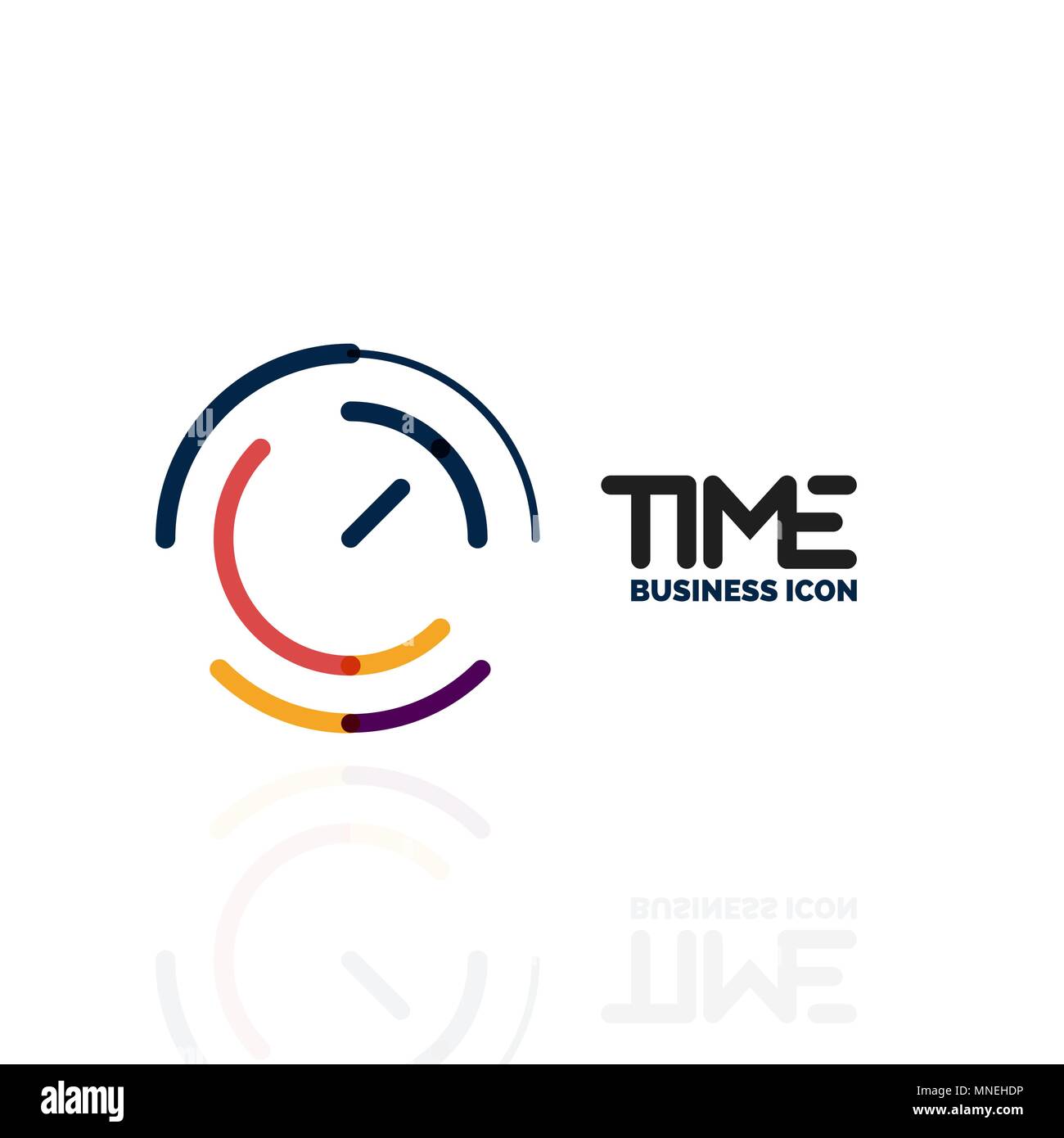 Vector abstract logo idea, time concept or clock business icon ...