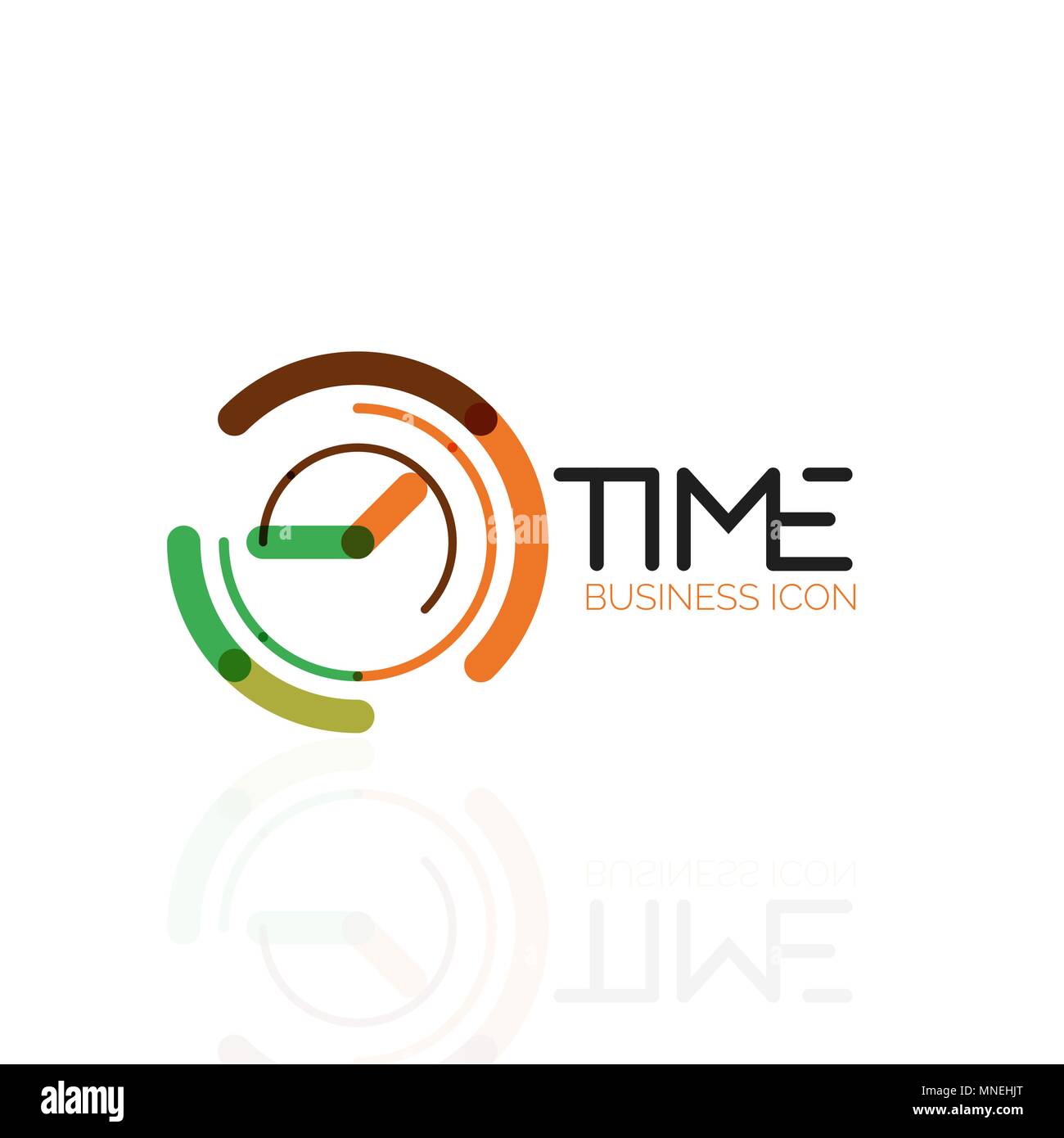 Vector abstract logo idea, time concept or clock business icon ...