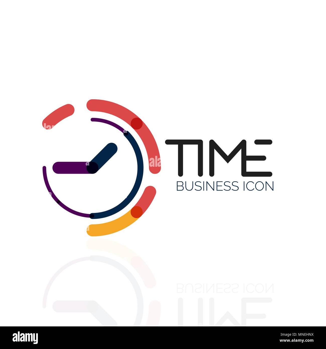 Vector abstract logo idea, time concept or clock business icon ...