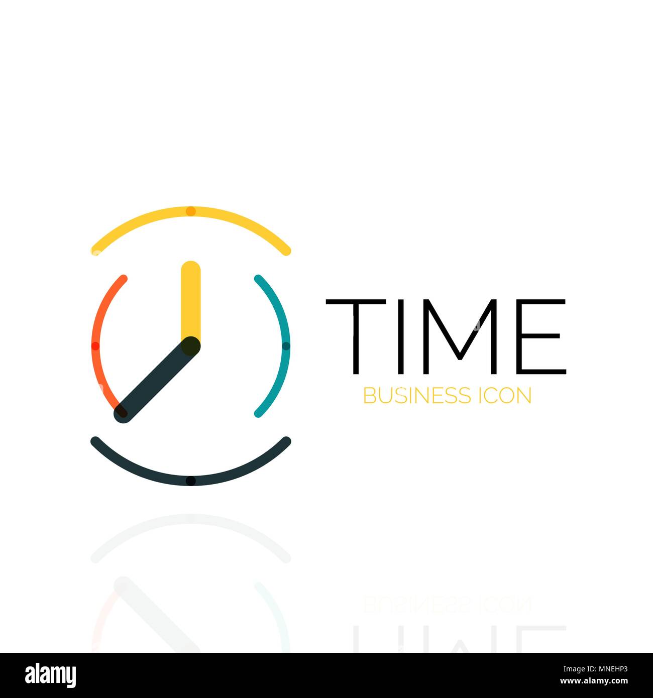 Vector abstract logo idea, time concept or clock business icon ...