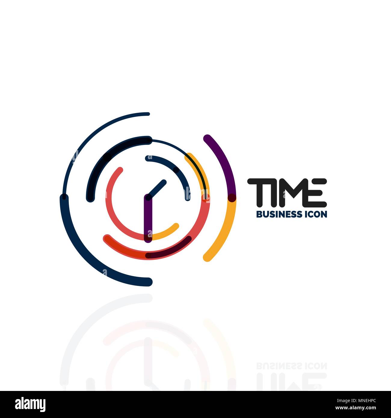 Vector abstract logo idea, time concept or clock business icon ...