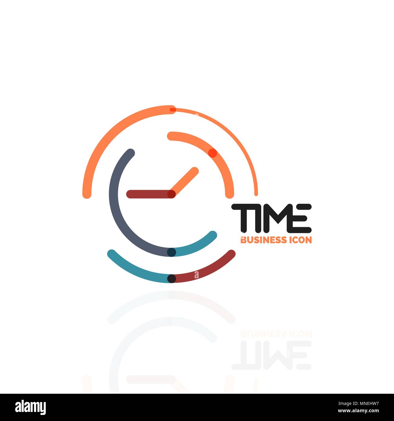 Vector abstract logo idea, time concept or clock business icon ...