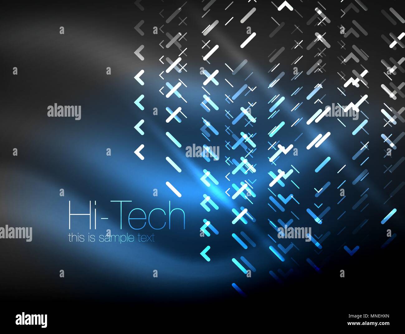 Futuristic neon lights on dark background, digital abstract techno ...