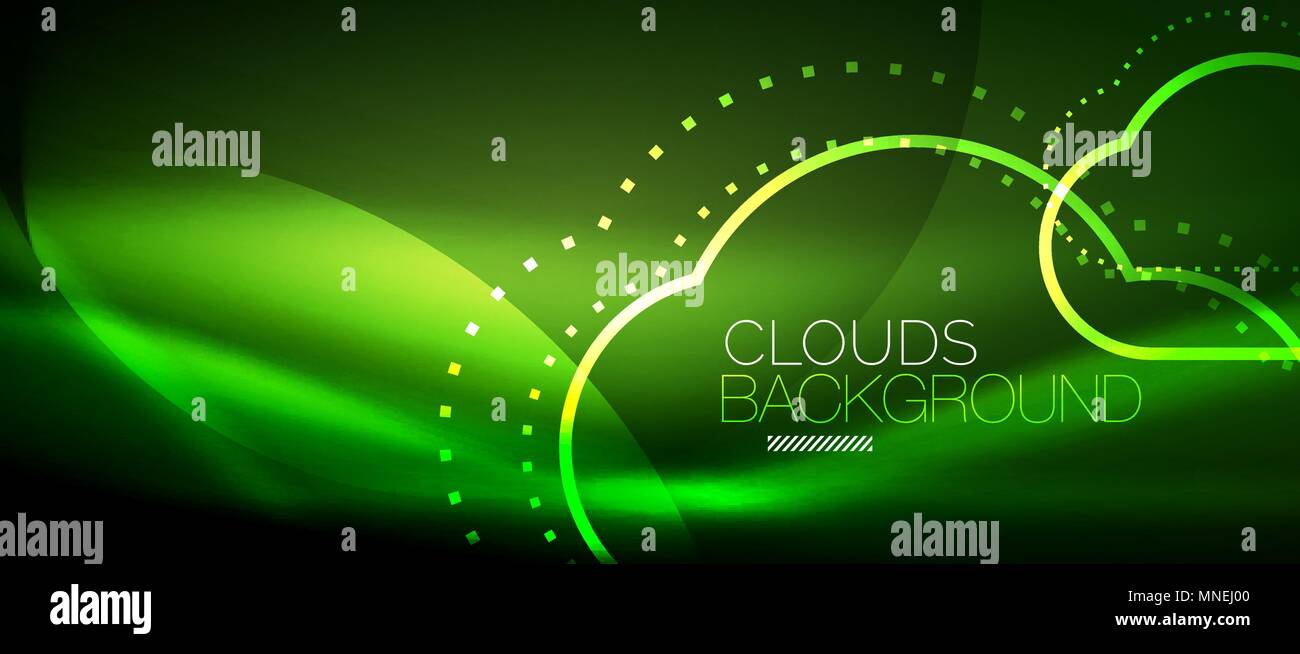 Vector cloud computing, storage concept. Vector green cloud computing ...
