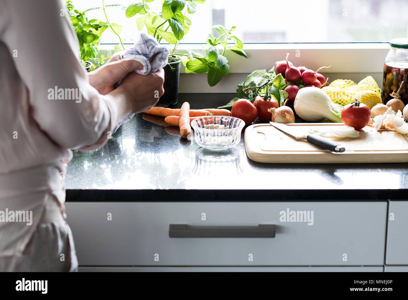 Home cooking vegetables in a modern kitchen Stock Photo - Alamy