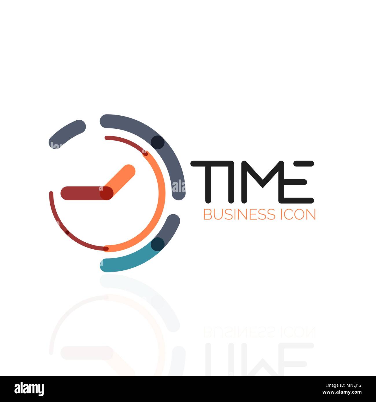 Vector abstract logo idea, time concept or clock business icon ...