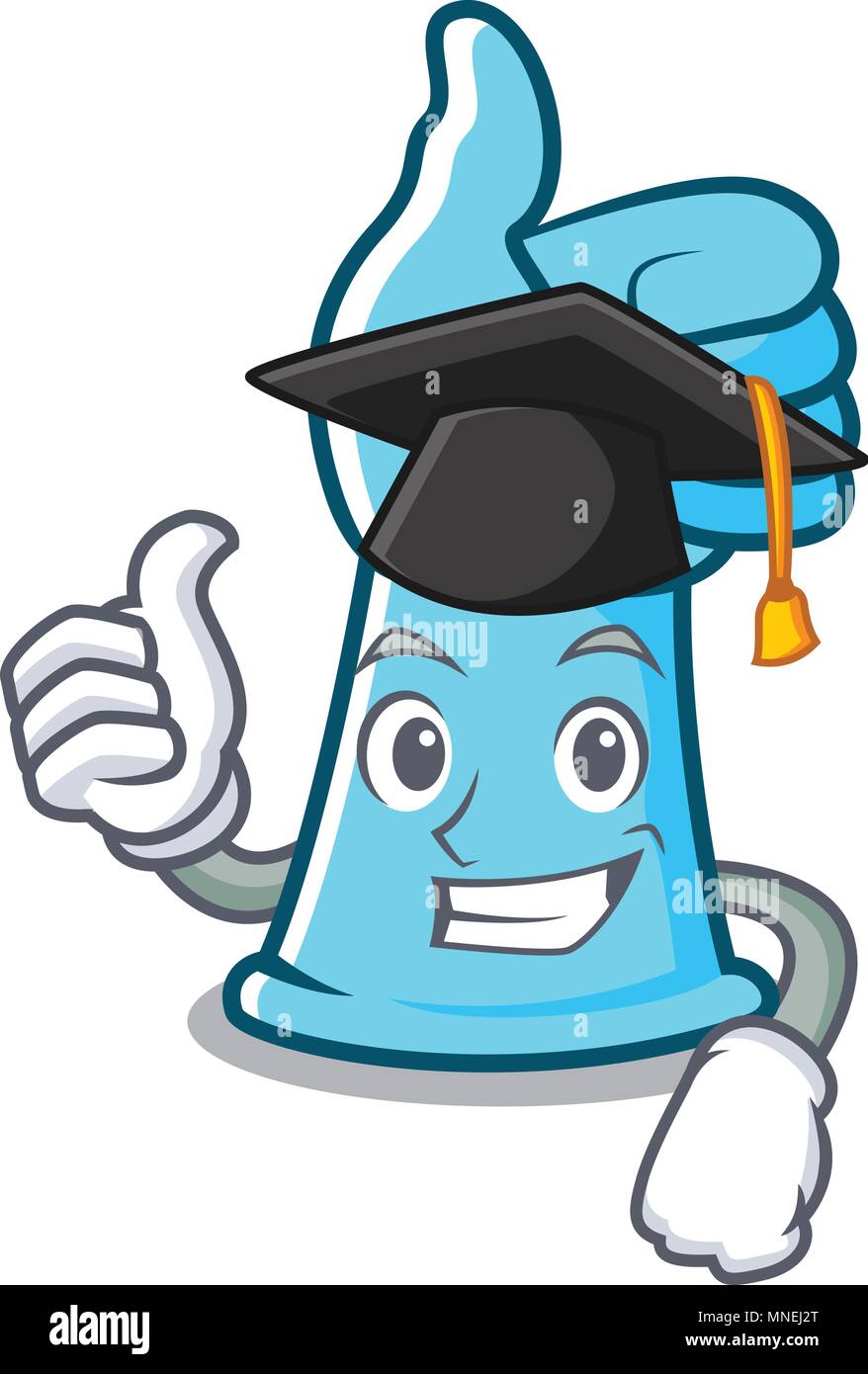 Graduation rubber gloves character cartoon Stock Vector Image & Art - Alamy