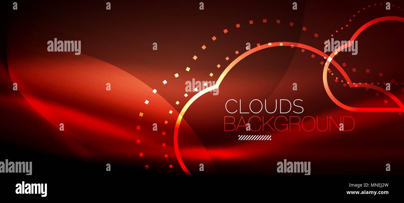Vector Cloud Computing Storage Concept Vector Red Cloud Computing