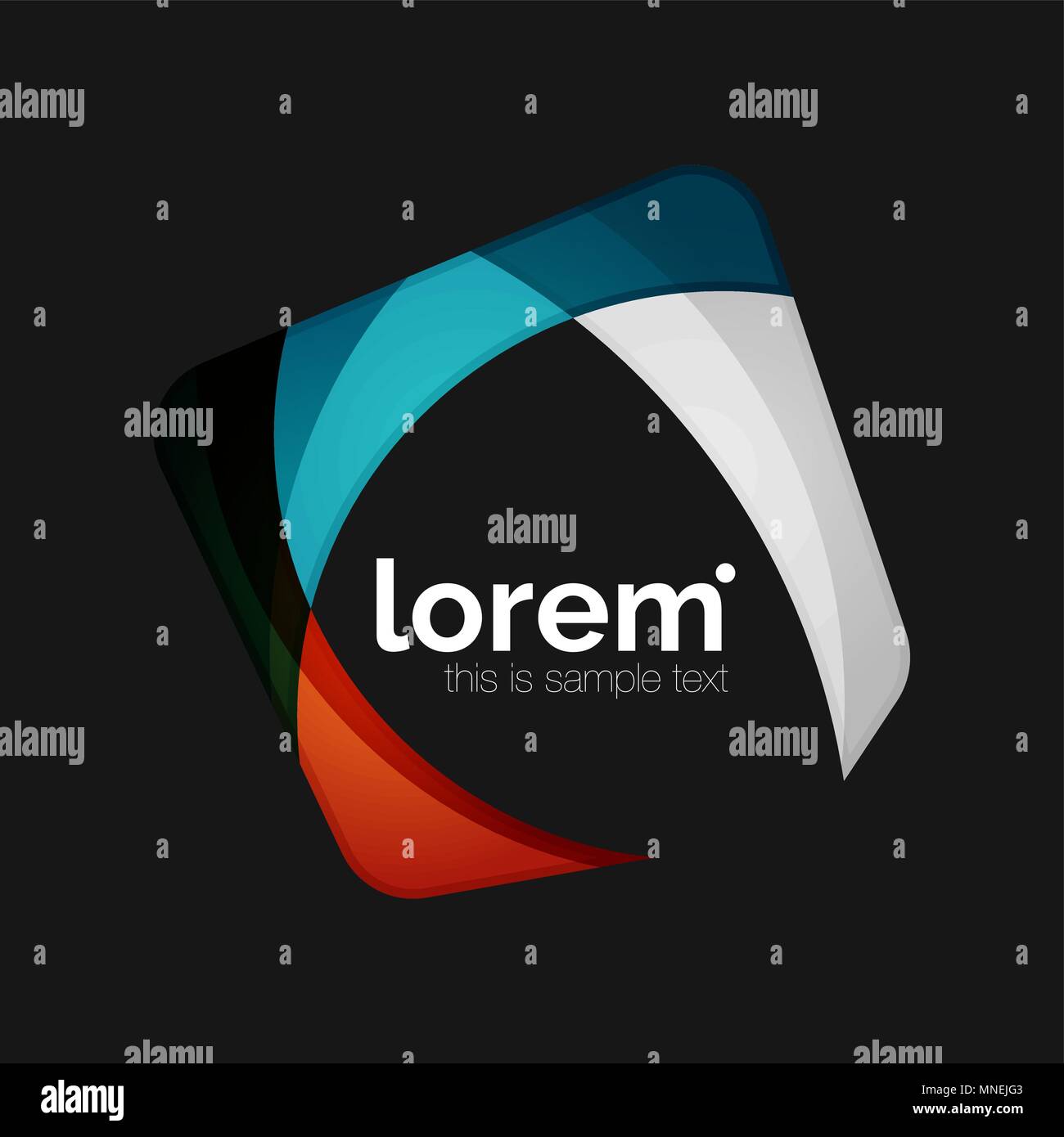 Clean professional business emblem, abstract transparent overlapping ...