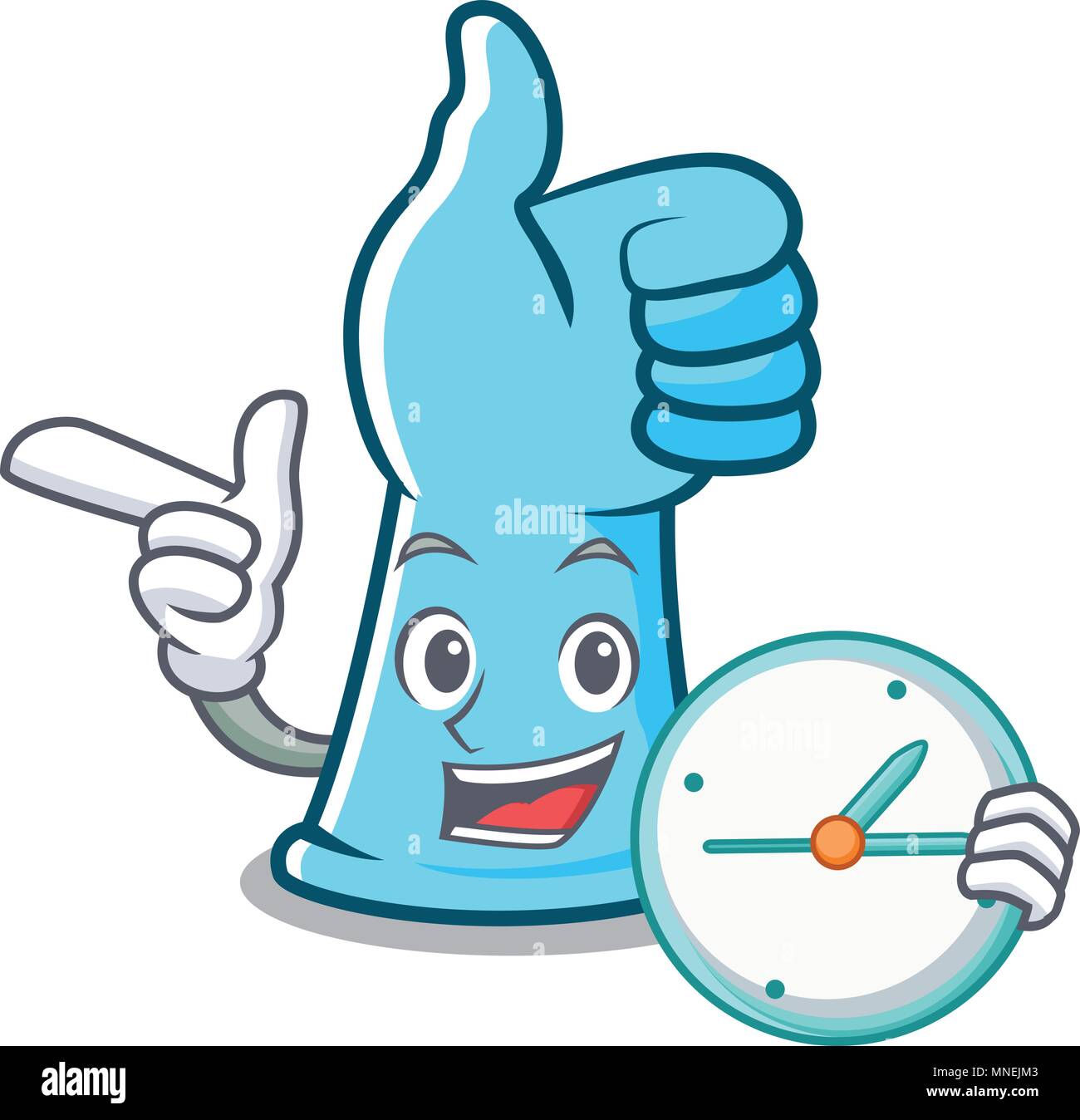 With clock rubber gloves character cartoon Stock Vector Image & Art - Alamy