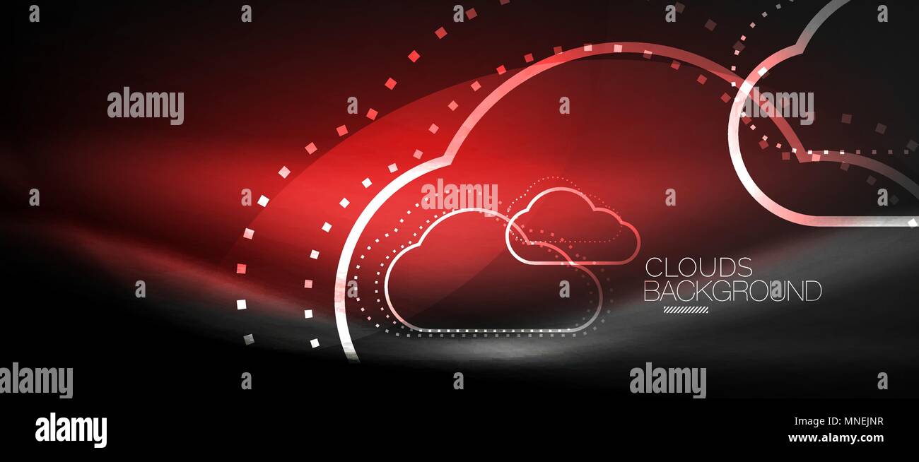 Vector cloud computing, storage concept. Vector cloud computing, storage concept, neon digital ...