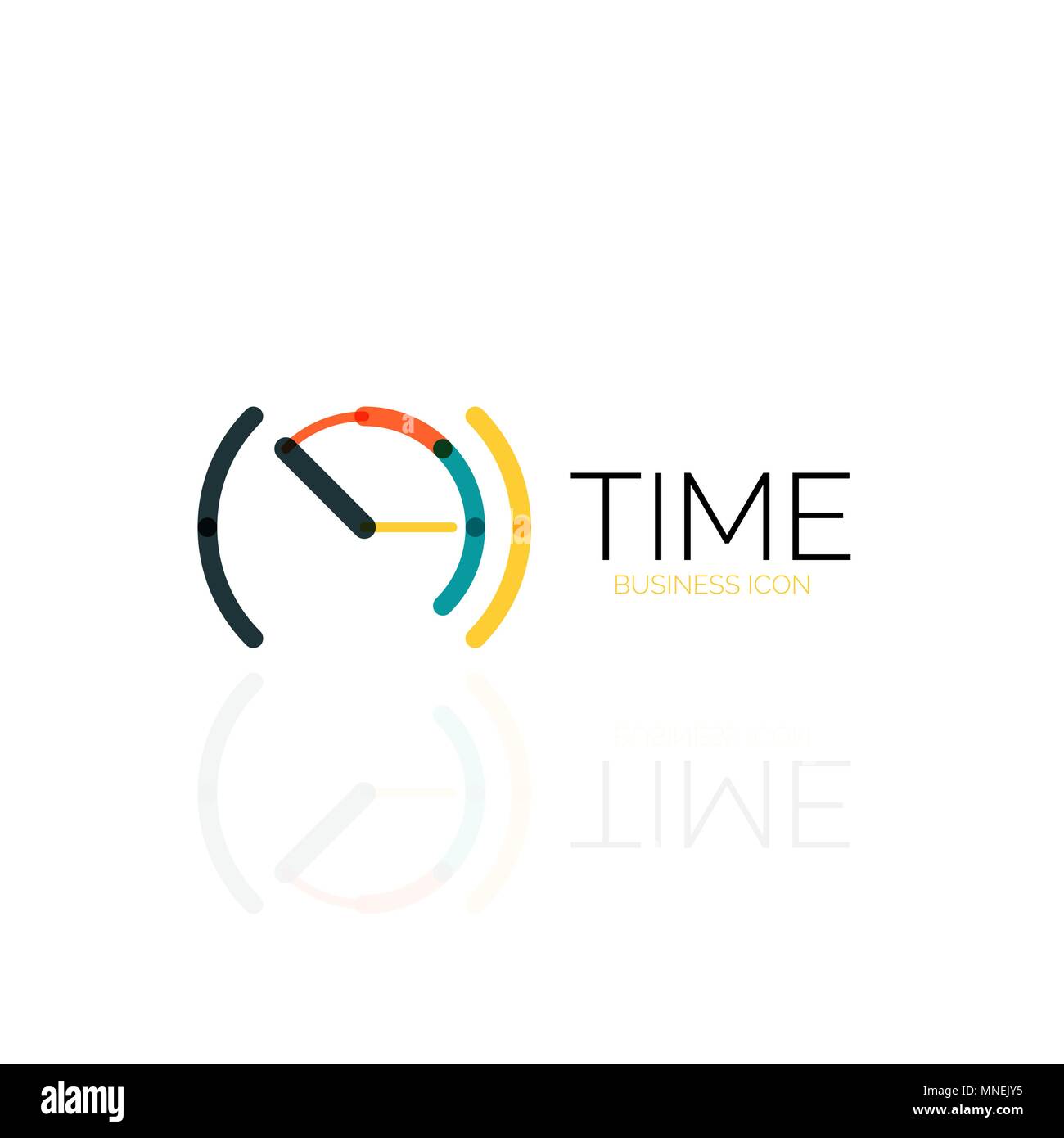Vector abstract logo idea, time concept or clock business icon ...