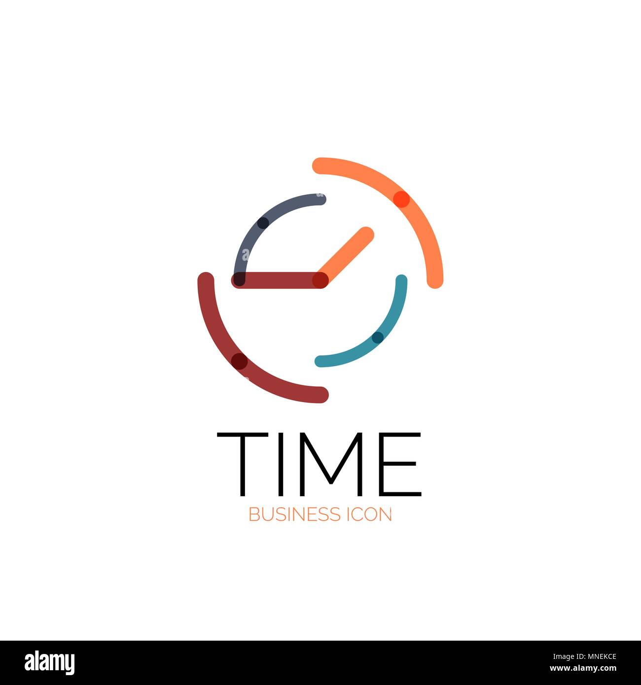 Vector abstract logo idea, time concept or clock business icon ...
