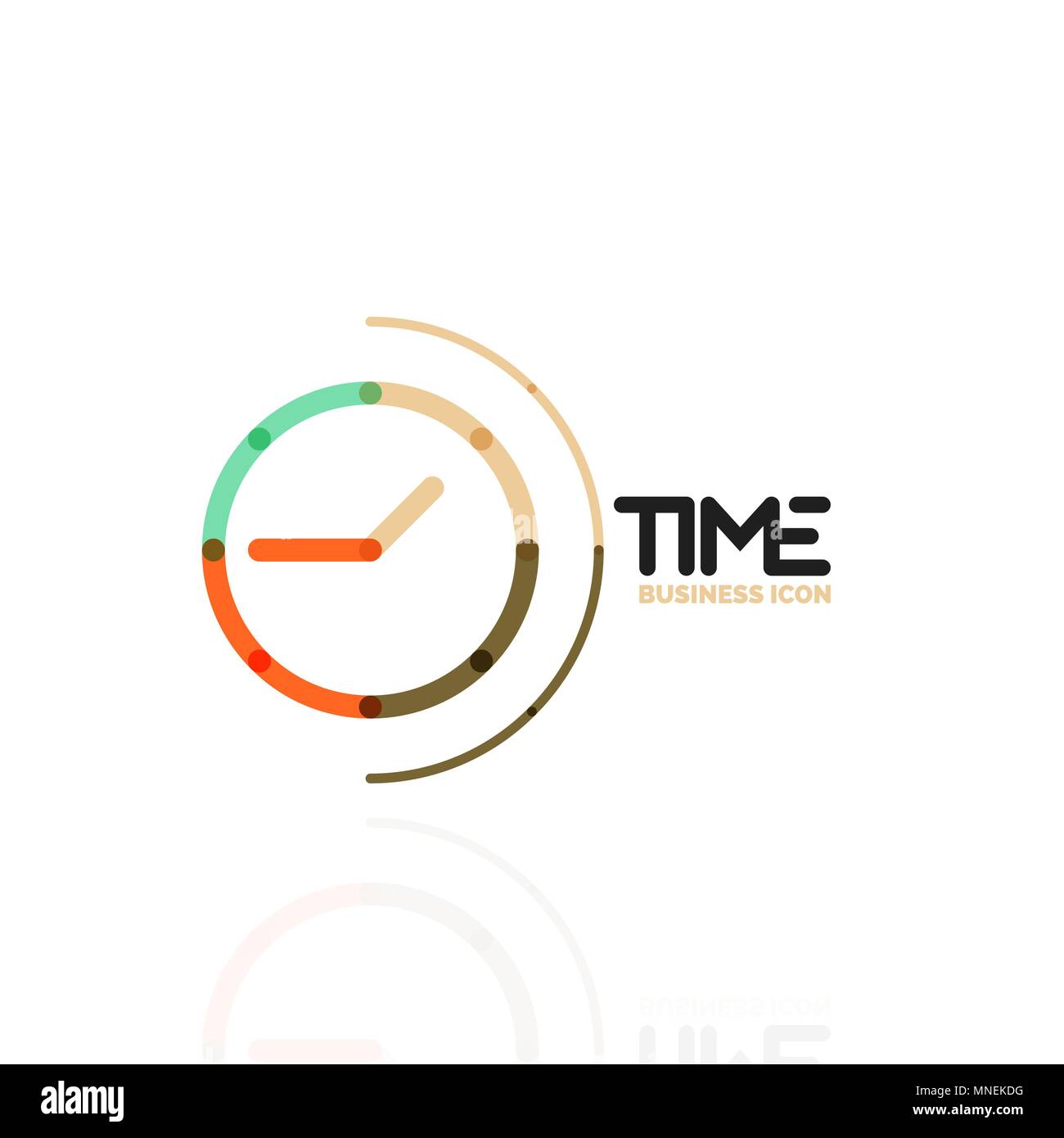 Vector abstract logo idea, time concept or clock business icon ...
