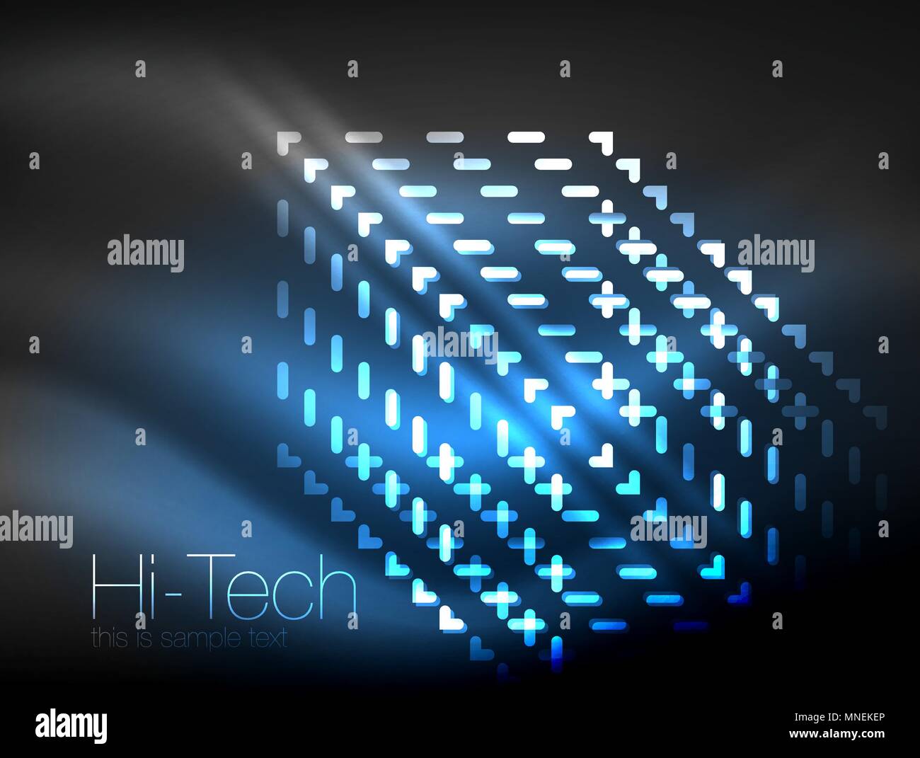 Futuristic neon lights on dark background, digital abstract techno ...