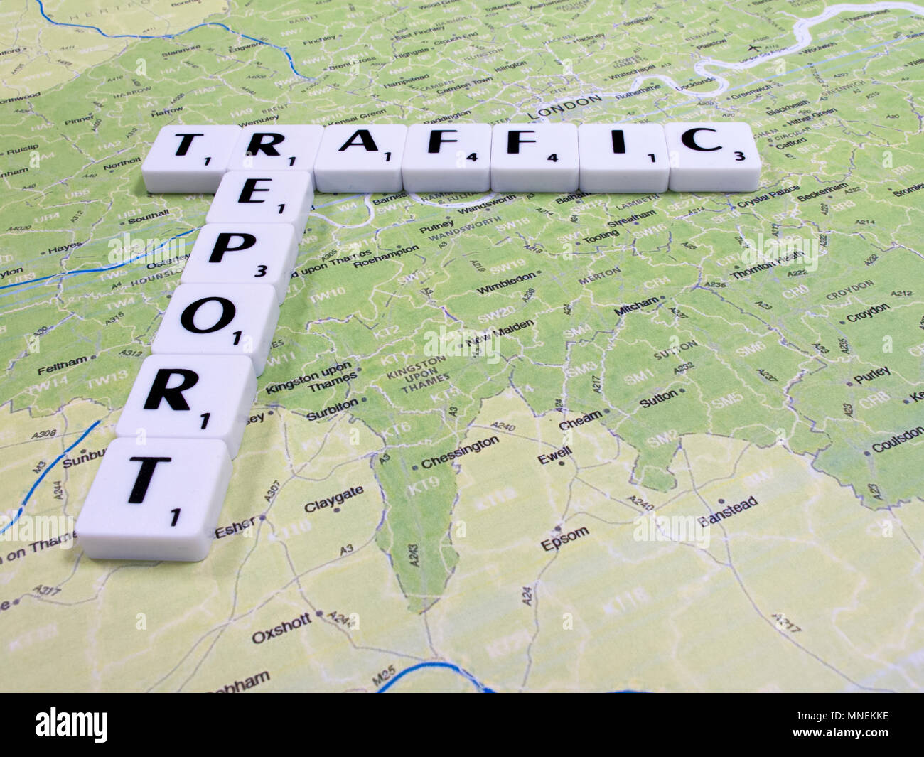 representation of traffic reporting in London, roads rail and ...
