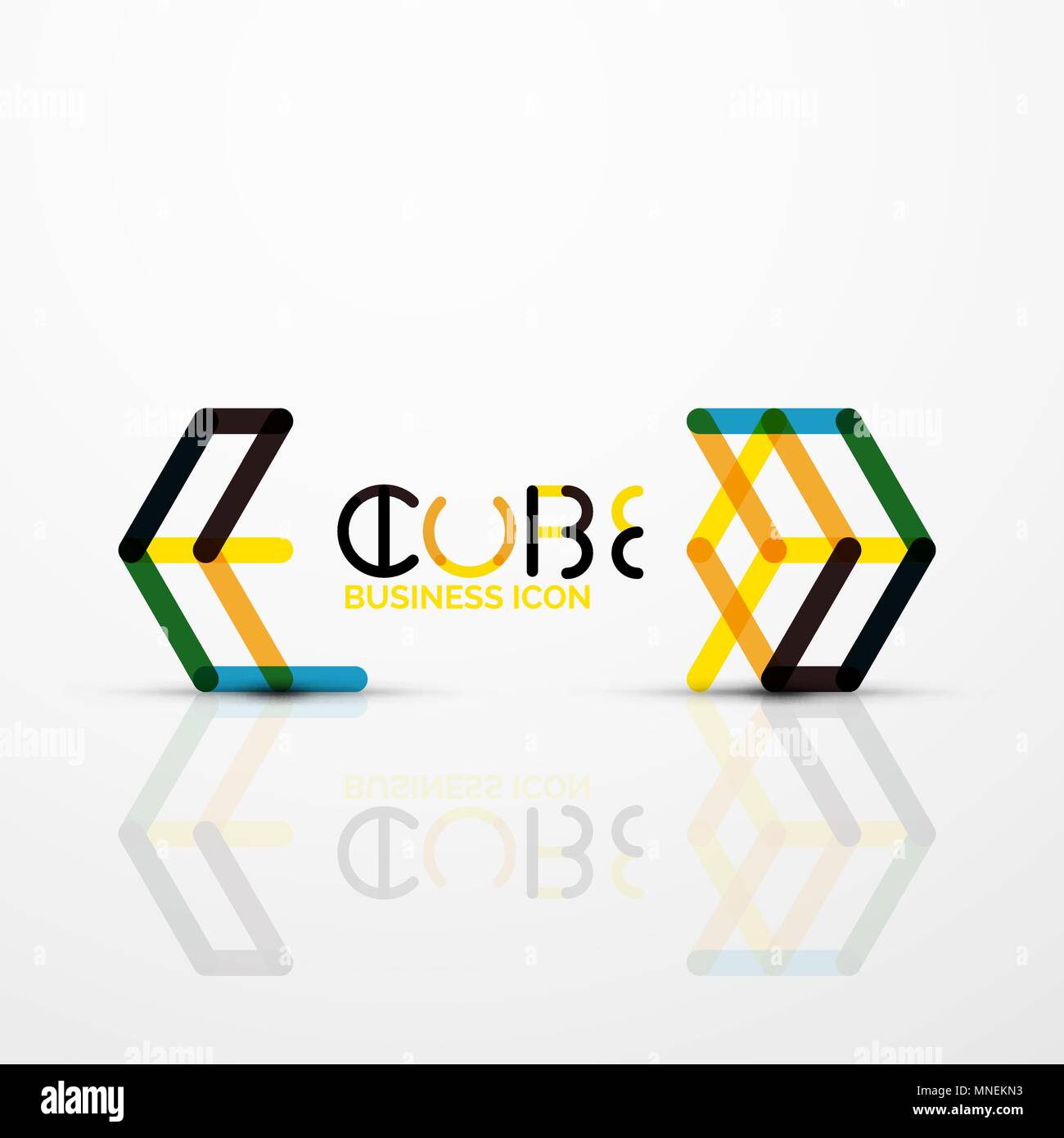 Cube idea concept logo, line. Cube idea concept logo, line design ...