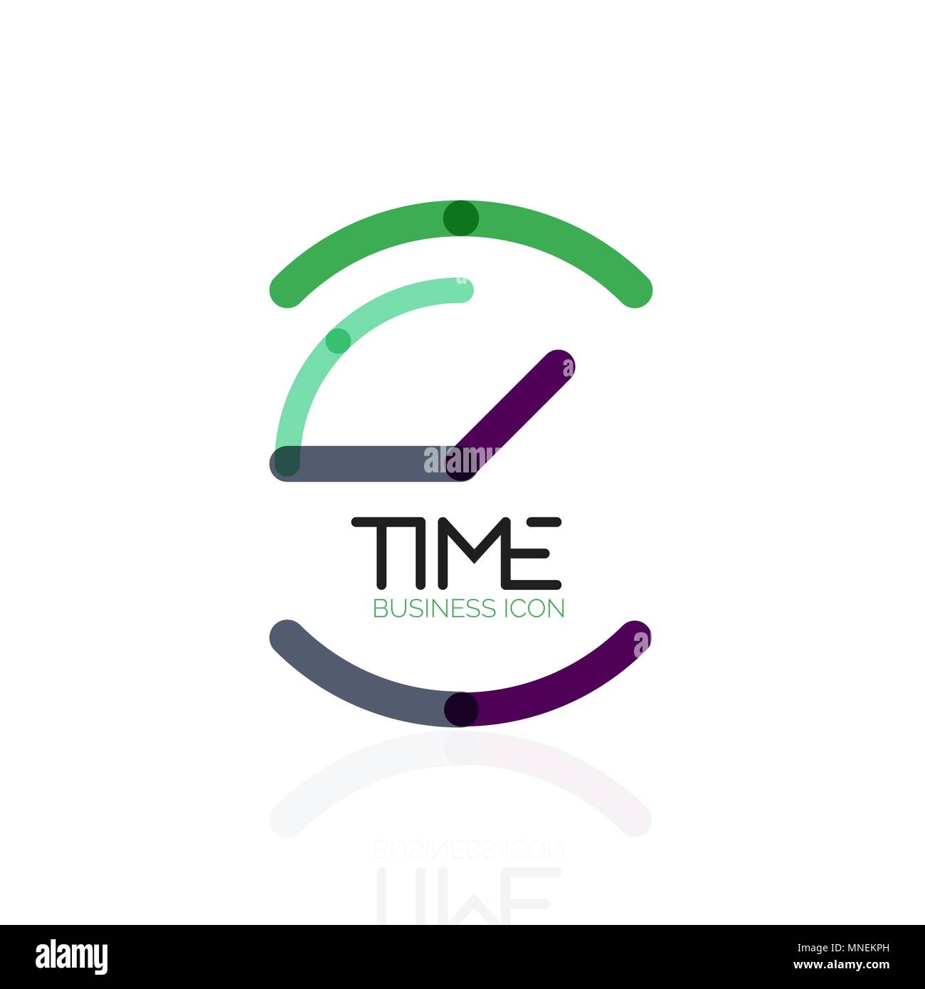 Vector abstract logo idea, time concept or clock business icon ...