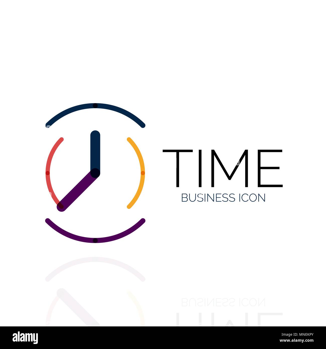 Vector abstract logo idea, time concept or clock business icon ...