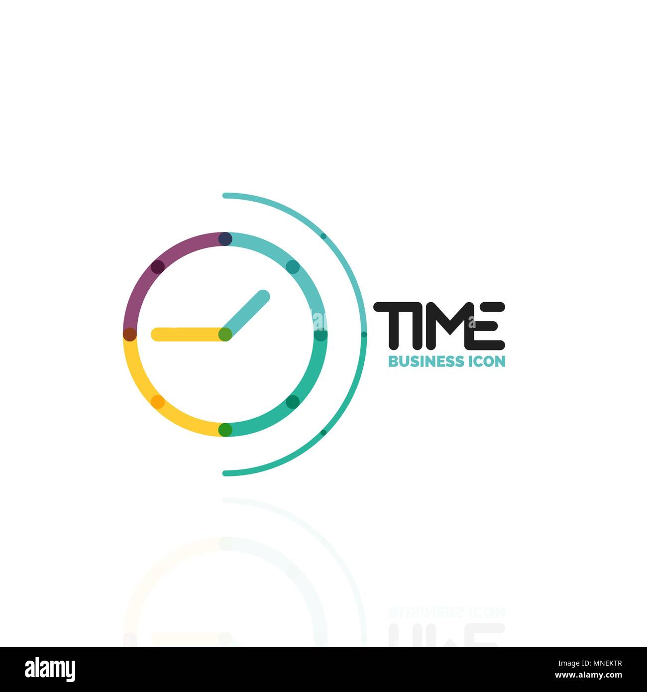 Vector abstract logo idea, time concept or clock business icon ...
