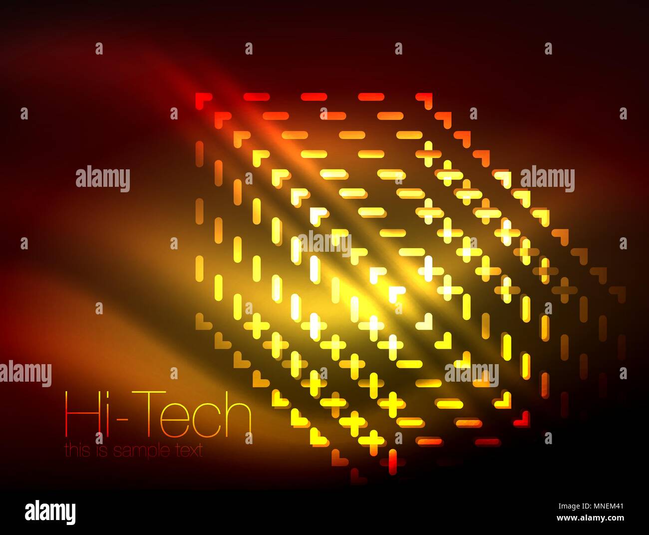 Futuristic neon lights on dark background, digital abstract techno ...