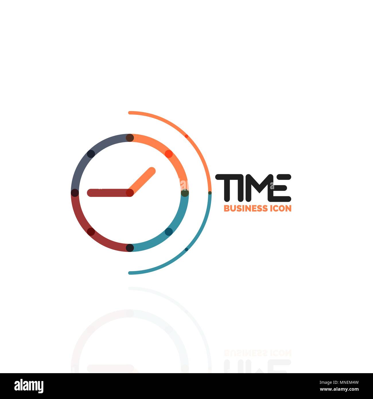 Vector abstract logo idea, time concept or clock business icon ...