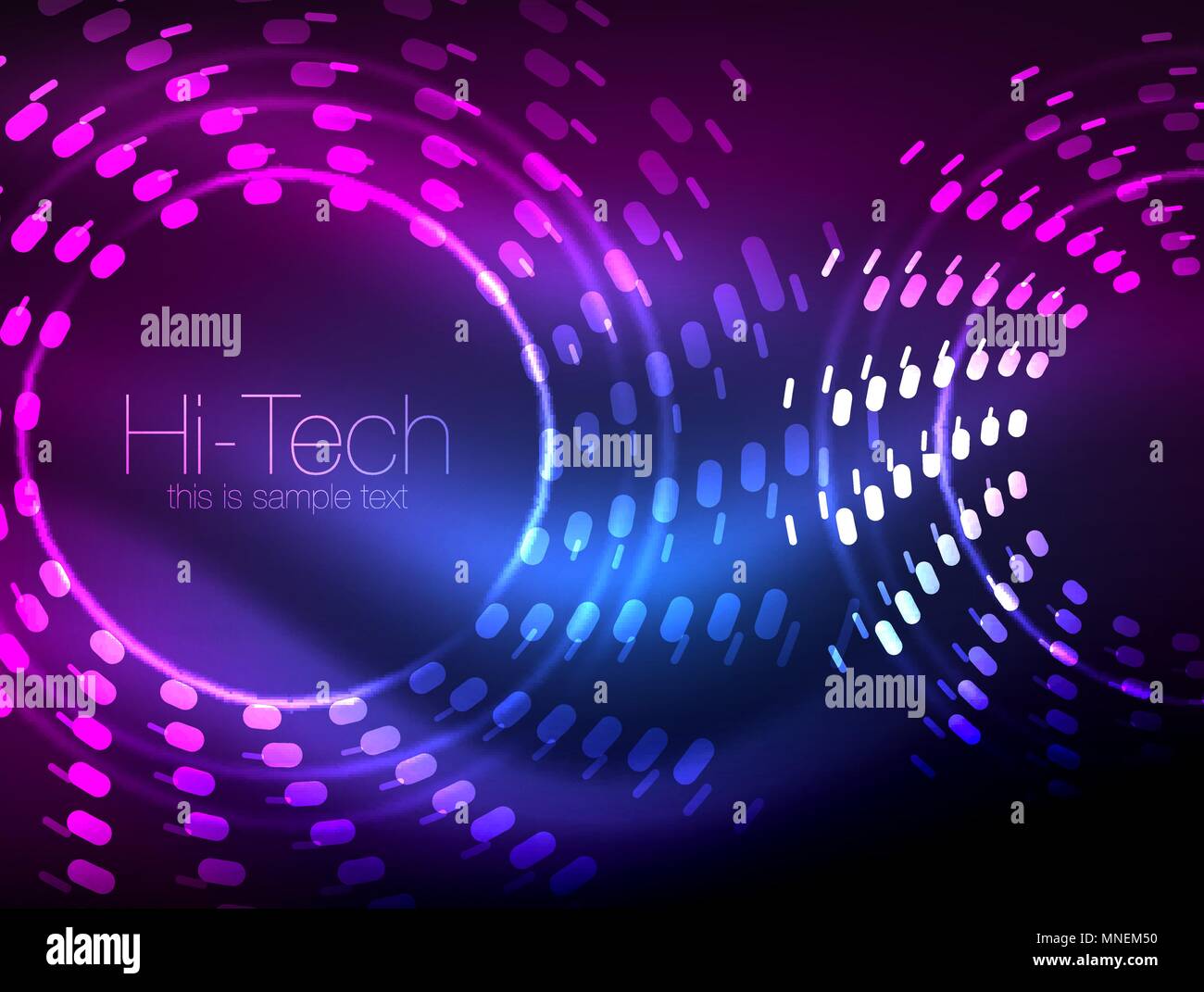 Glowing neon dotted shape abstract background, technology shiny concept ...