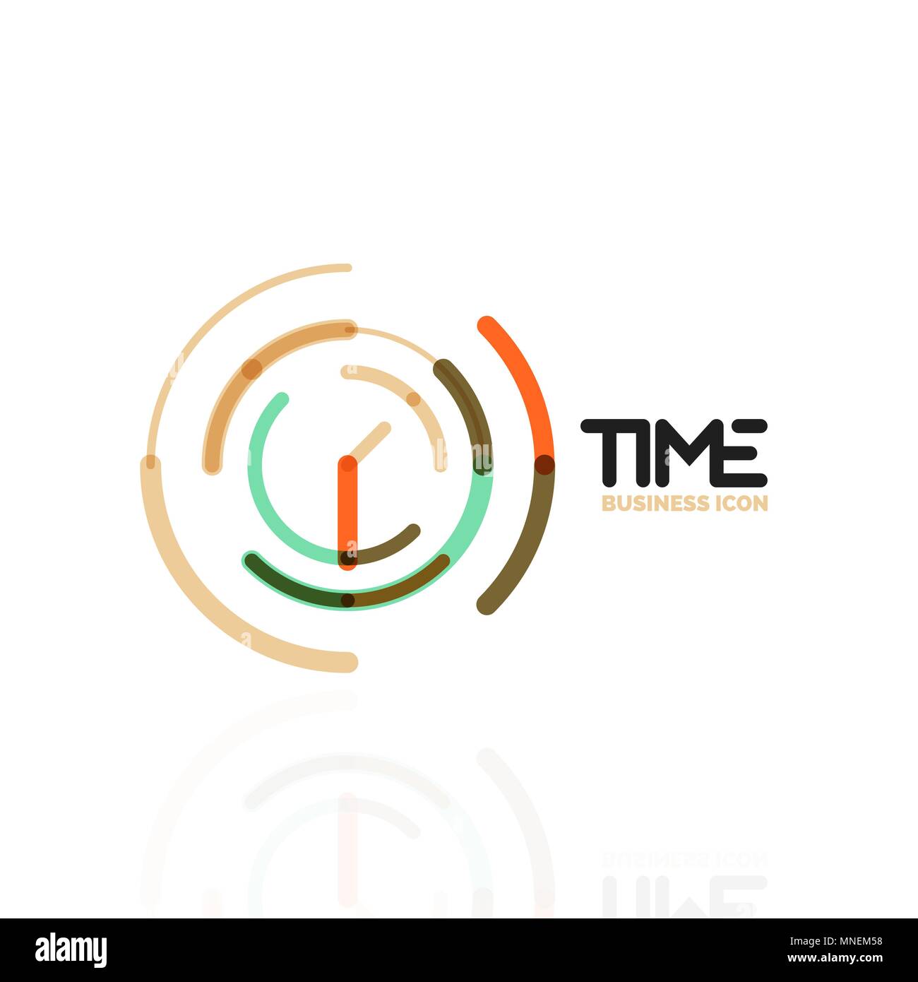 Vector abstract logo idea, time concept or clock business icon ...