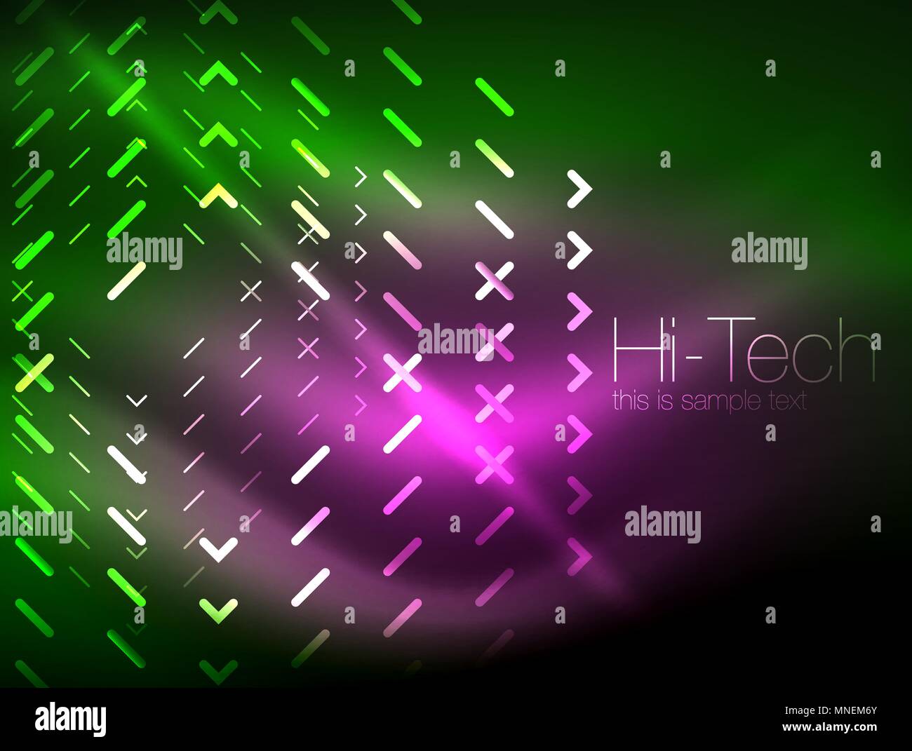 Futuristic neon lights on dark background, digital abstract techno ...