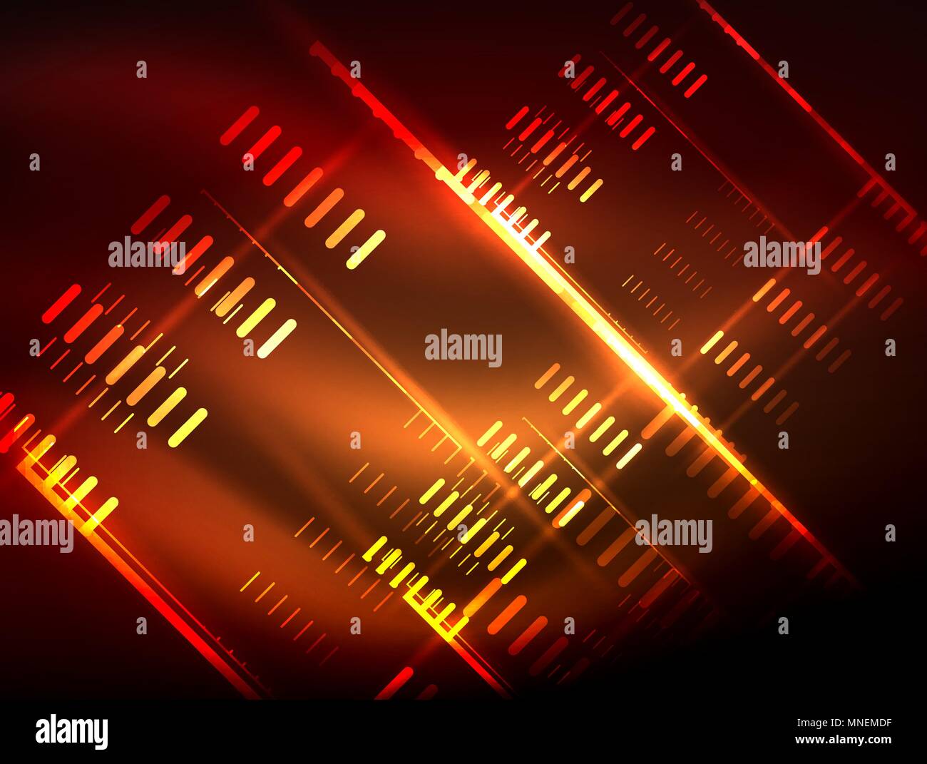 Futuristic neon lights on dark background, digital abstract techno backgrounds. Futuristic neon ...