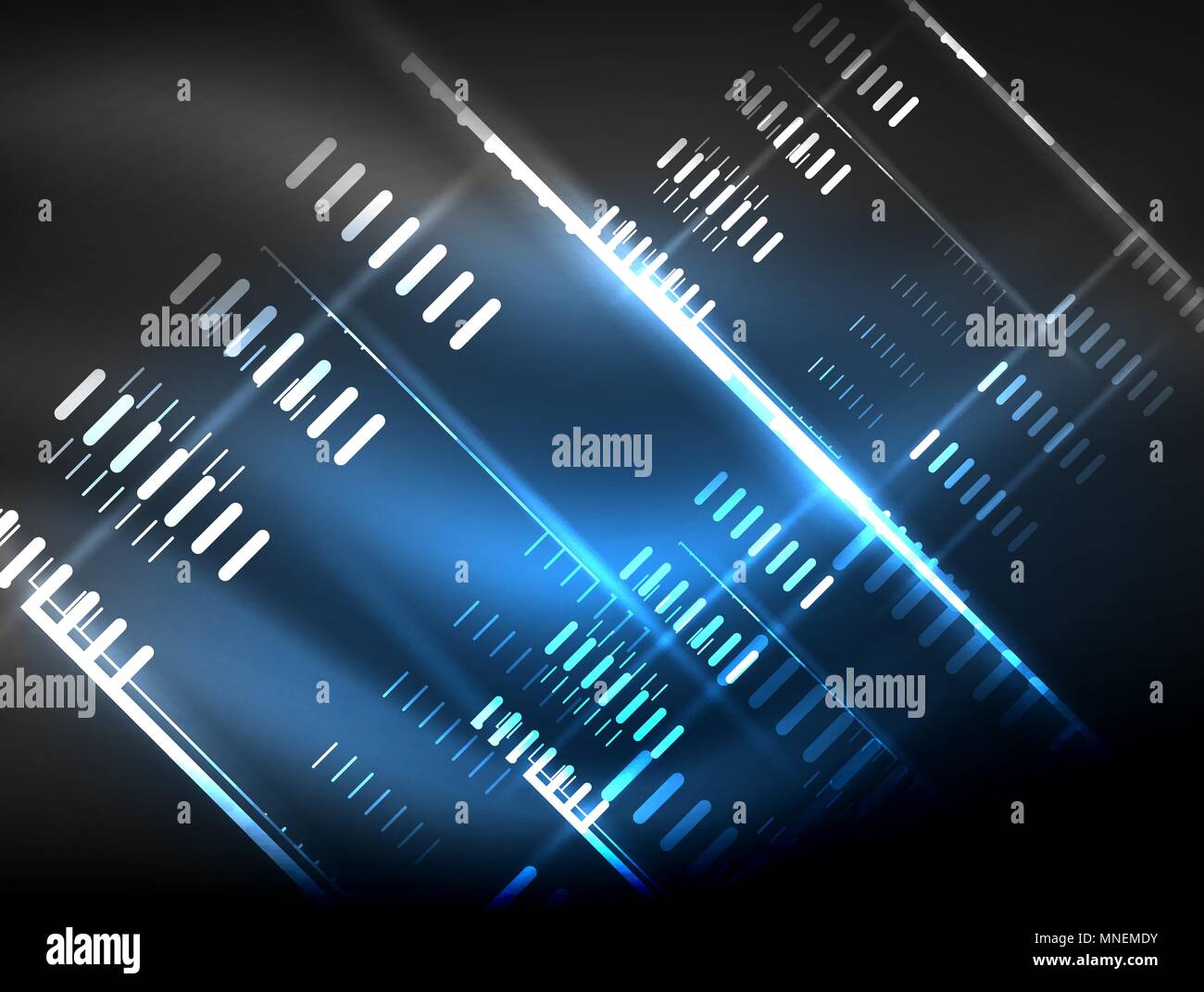 Futuristic neon lights on dark background, digital abstract techno ...