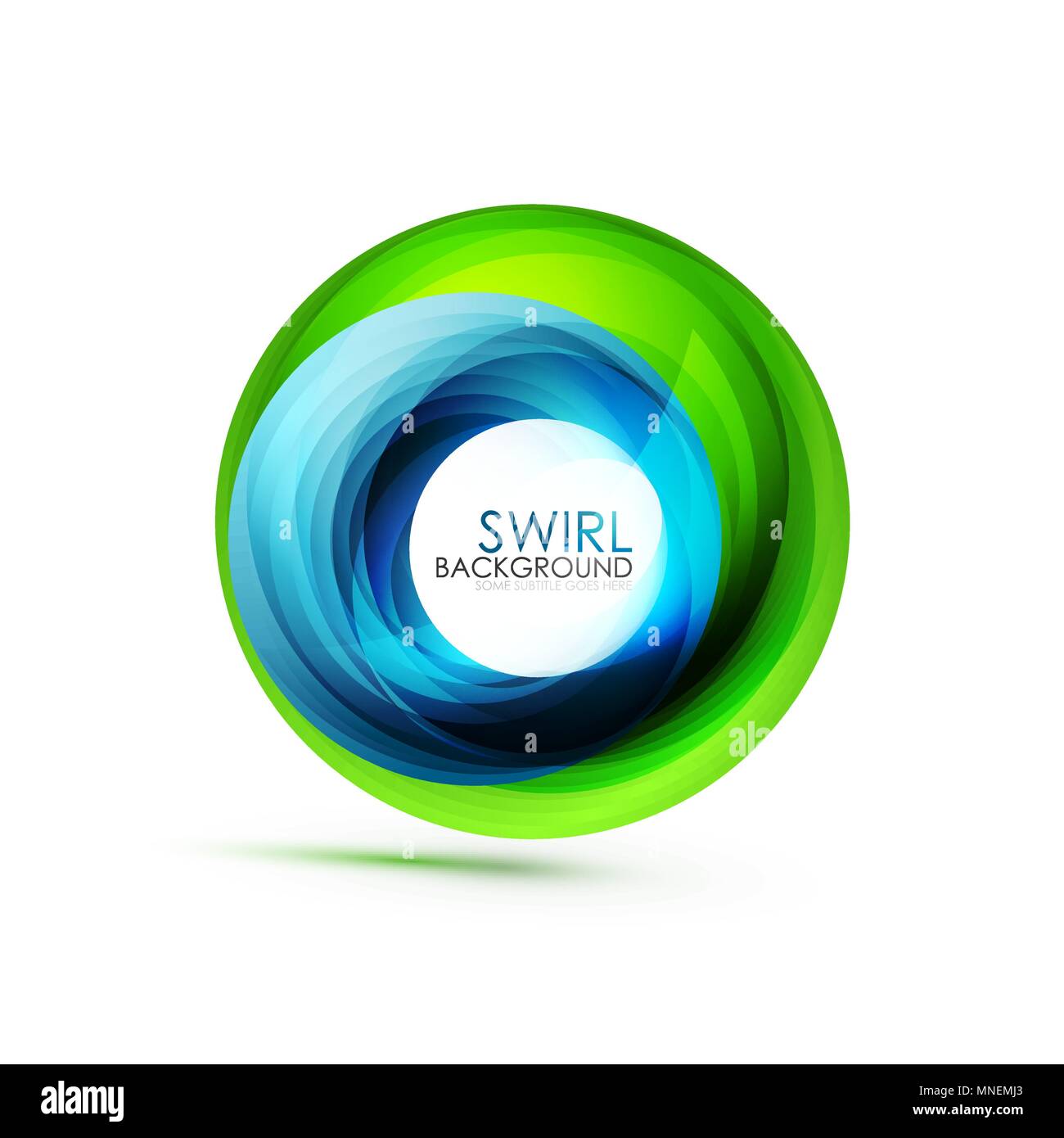 Abstract swirl banner, circle vector abstract background with copy space. Abstract green blue ...