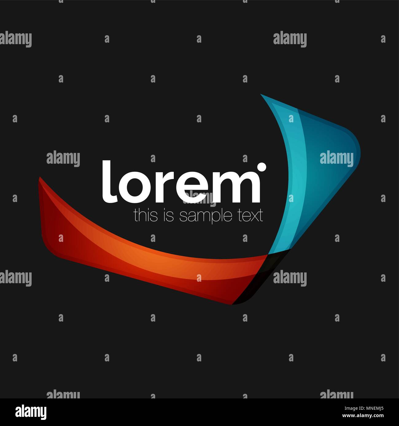 Clean professional business emblem, abstract transparent overlapping ...