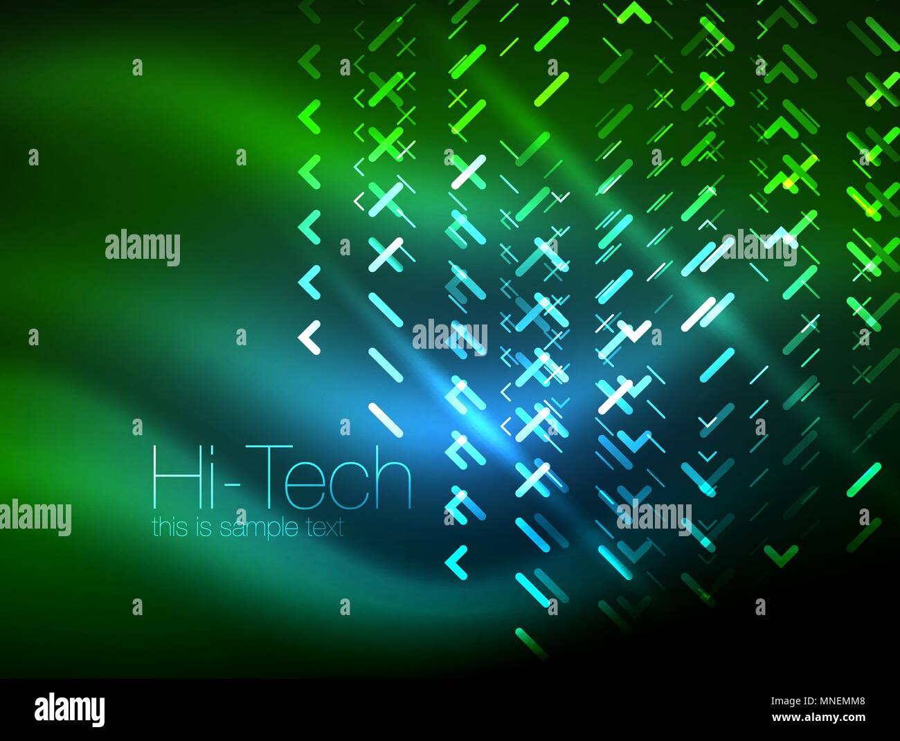 Futuristic neon lights on dark background, digital abstract techno ...