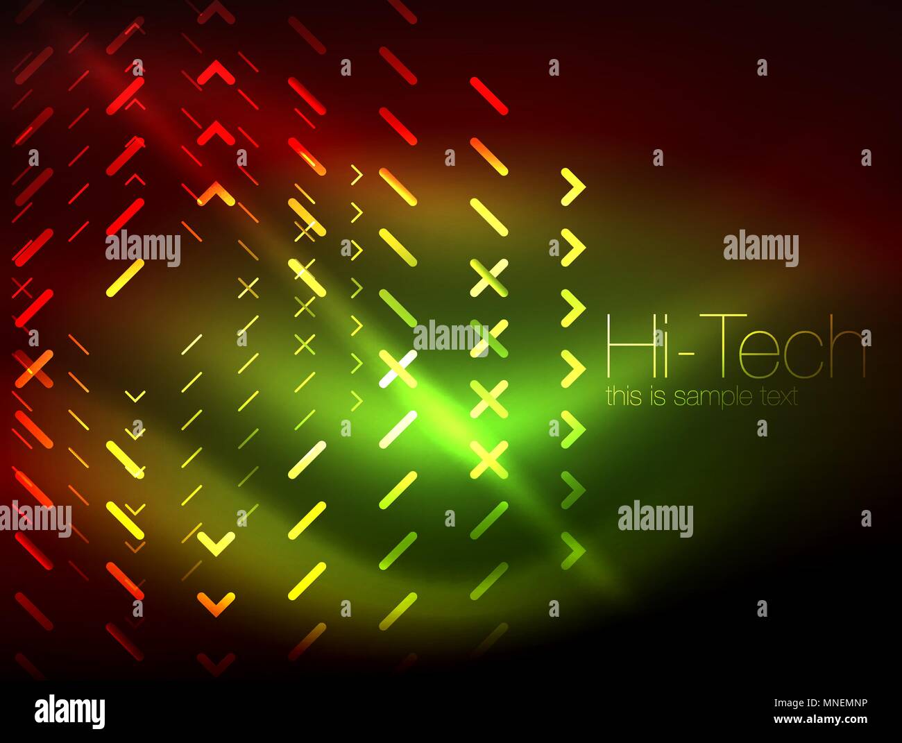 Futuristic neon lights on dark background, digital abstract techno ...