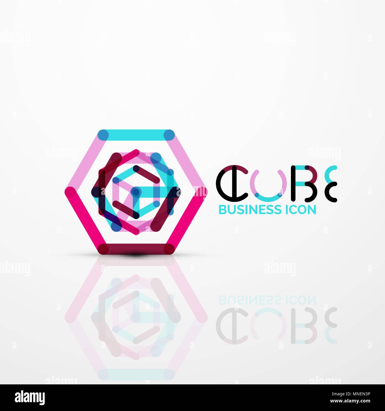 Cube idea concept logo, line. Cube idea concept logo, line design ...