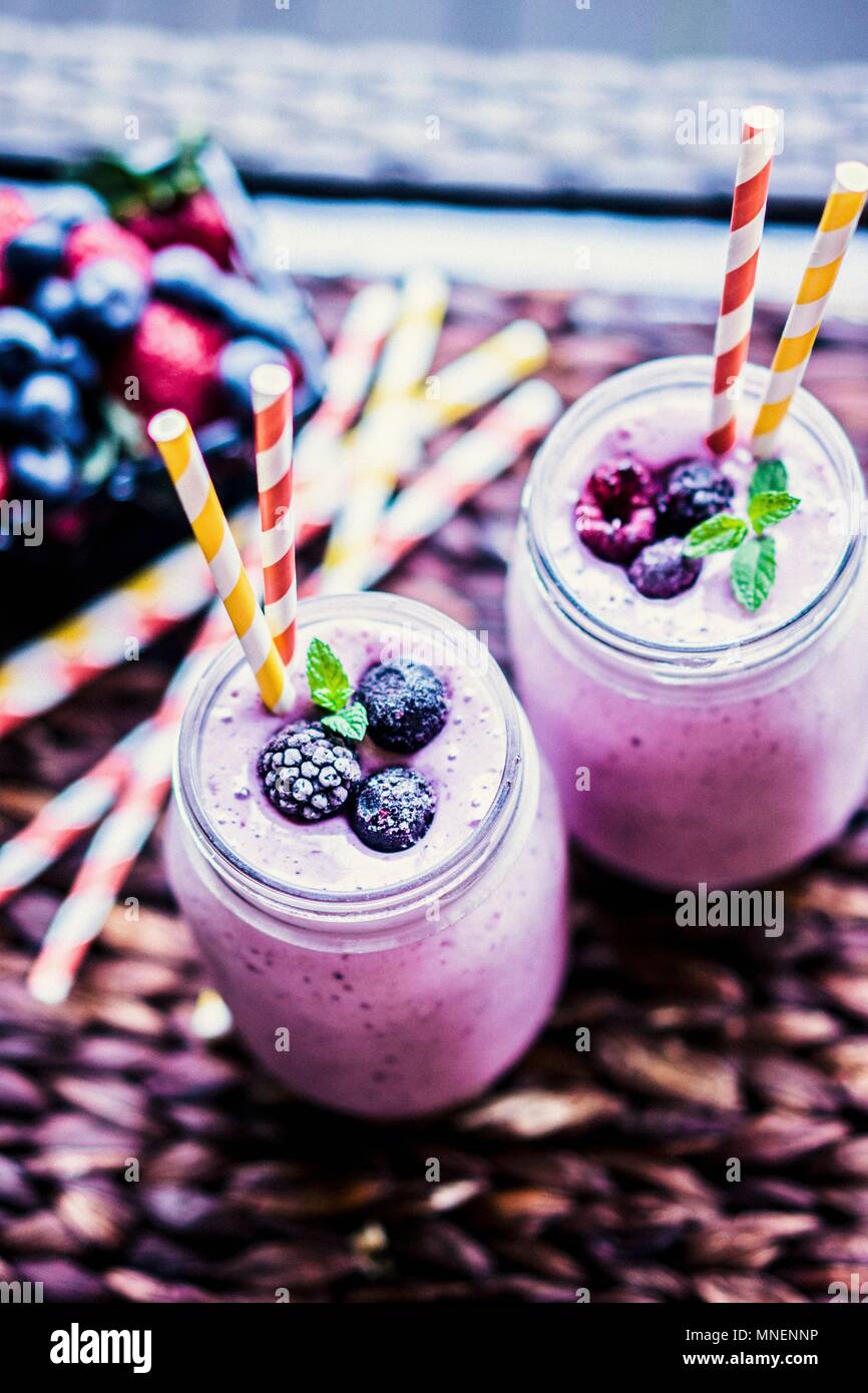 Milkshake with two straws hi-res stock photography and images - Alamy