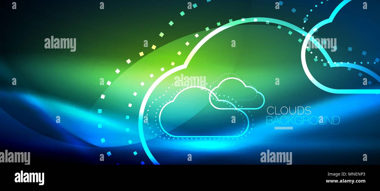 Vector Cloud Computing Storage Concept Vector Blue Cloud Computing