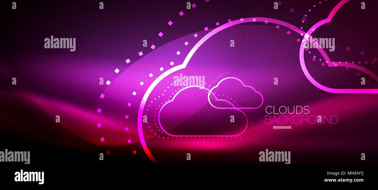 Vector cloud computing, storage concept. Vector purple cloud computing ...