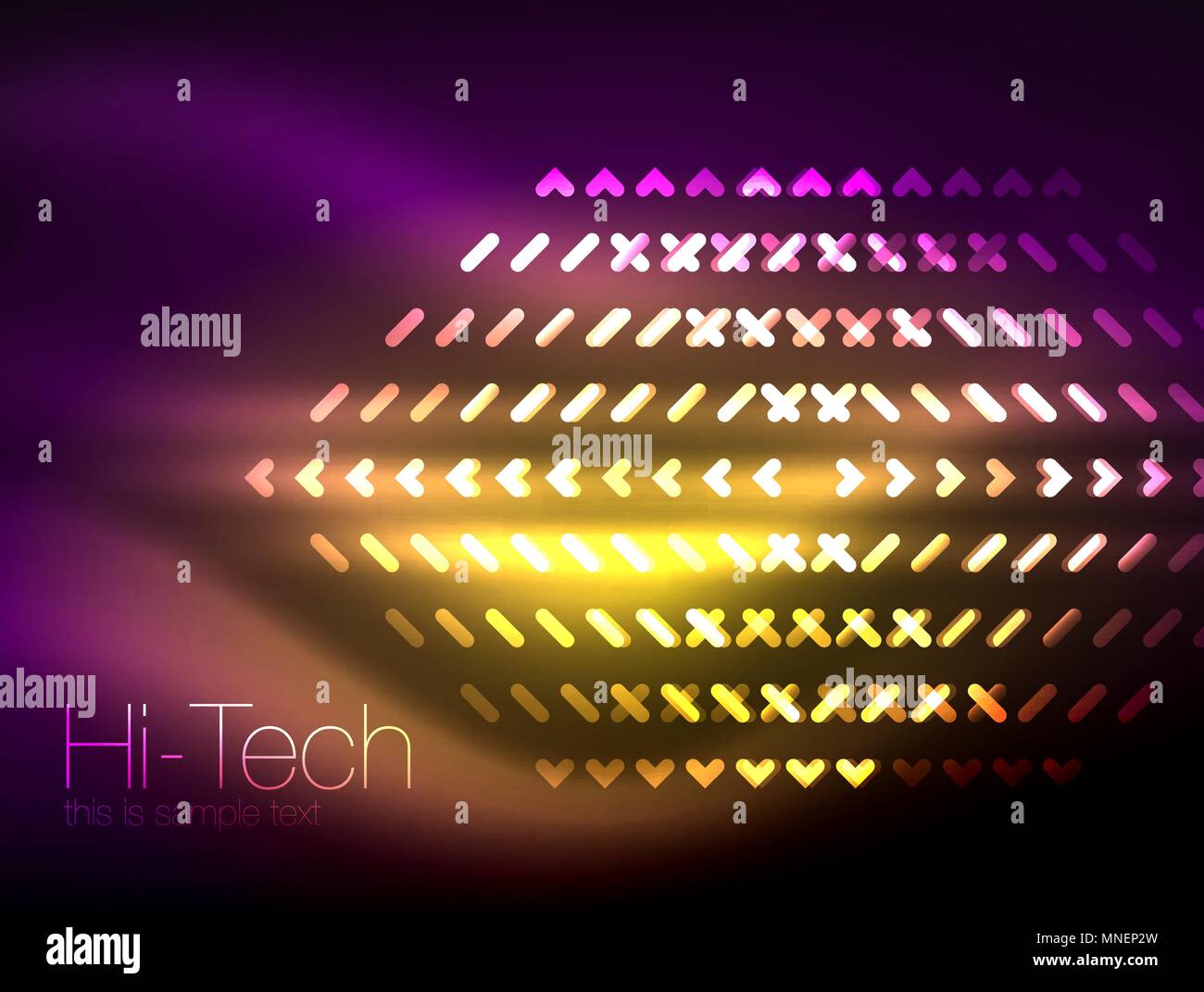 Futuristic neon lights on dark background, digital abstract techno ...