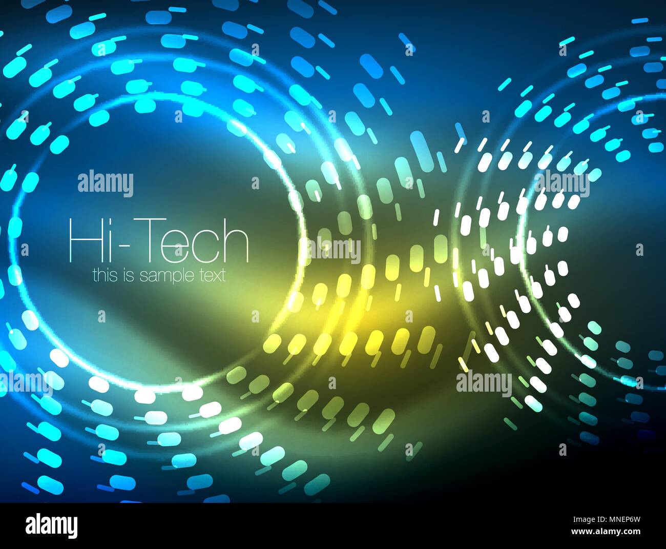 Glowing neon dotted shape abstract background, technology shiny concept ...