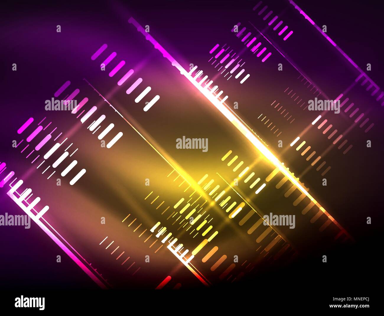 Futuristic neon lights on dark background, digital abstract techno ...