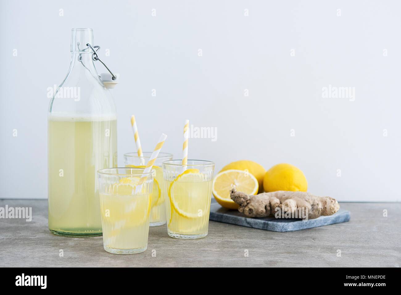 Lemon Ginger Lemonade Stock Photo - Alamy