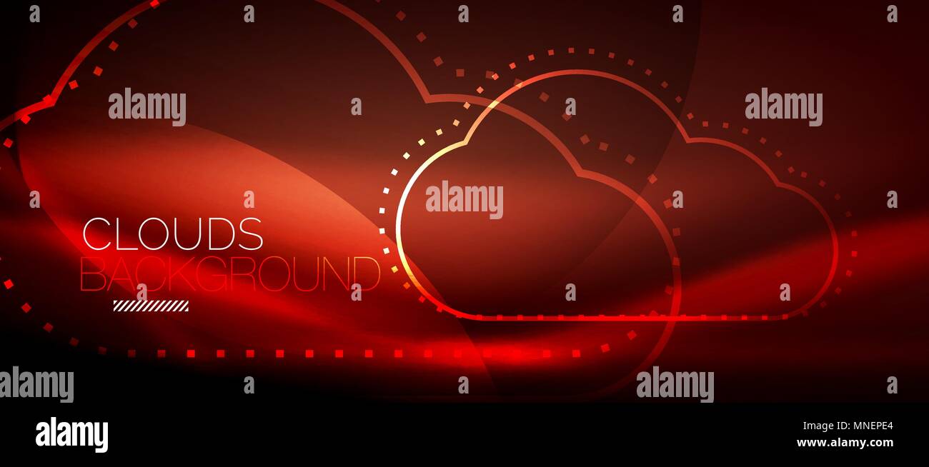 Vector Cloud Computing Storage Concept Vector Red Cloud Computing