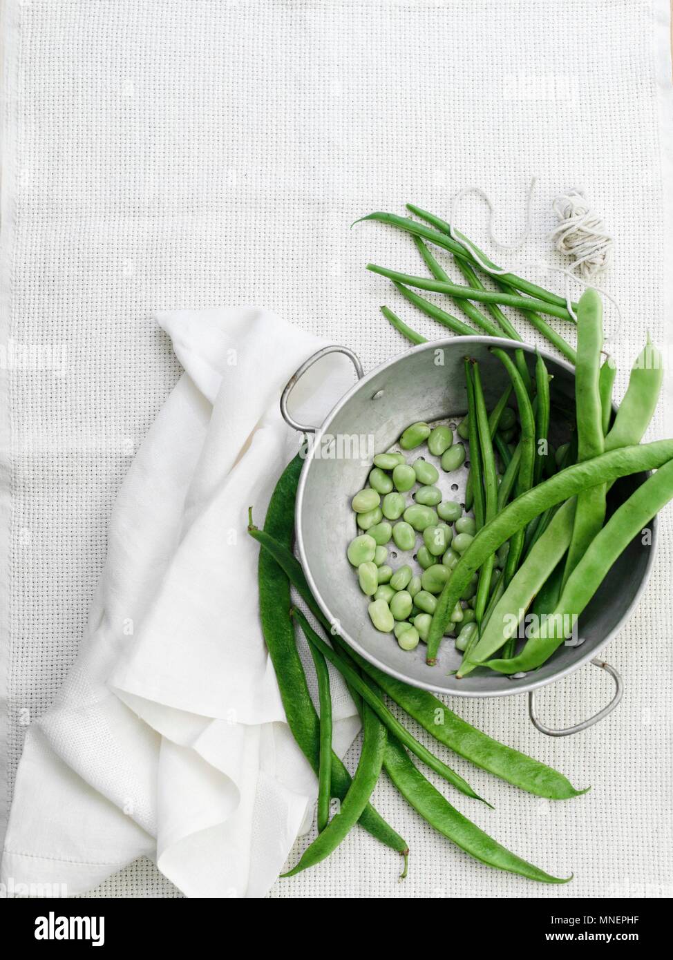 An arrangement of various green beans (seen from above Stock Photo - Alamy