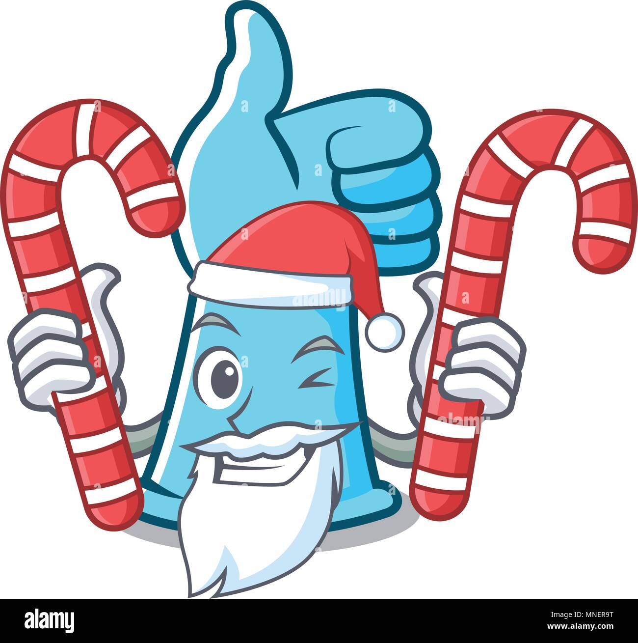 Santa with candy rubber gloves mascot cartoon Stock Vector Image & Art ...